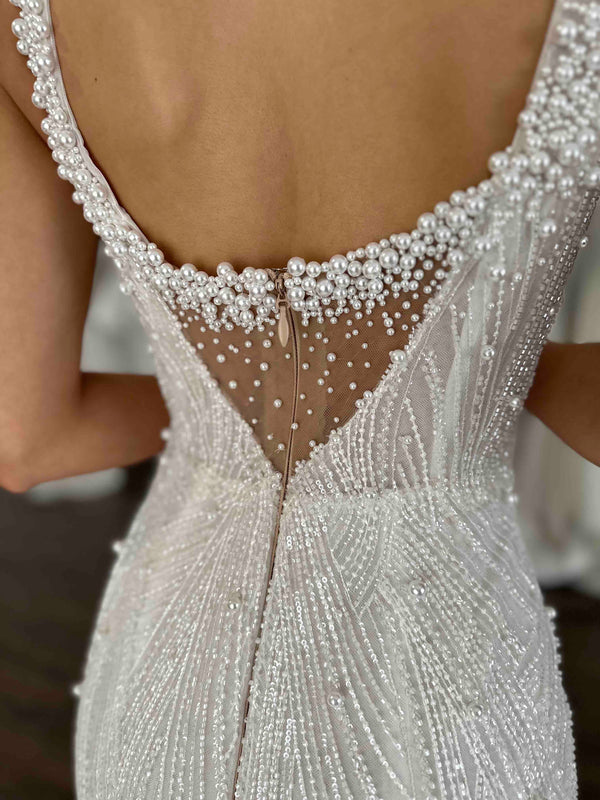 Penelope | Pearl Wedding Dresses Brisbane and Online | Beaded Bridal