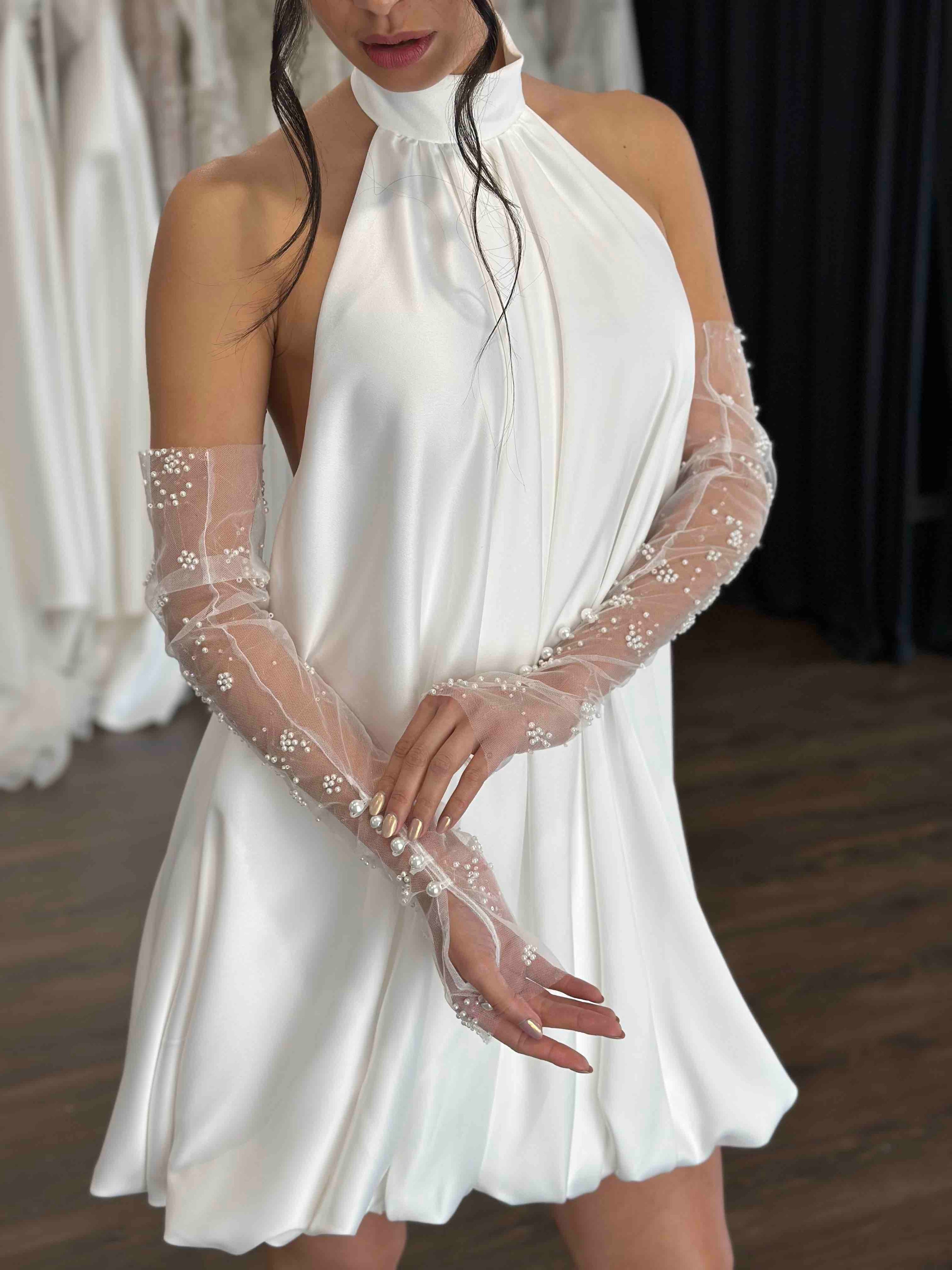 Pearl Bridal | Gloves With Pearls For Wedding Outfit | Pearl Bridal Gloves