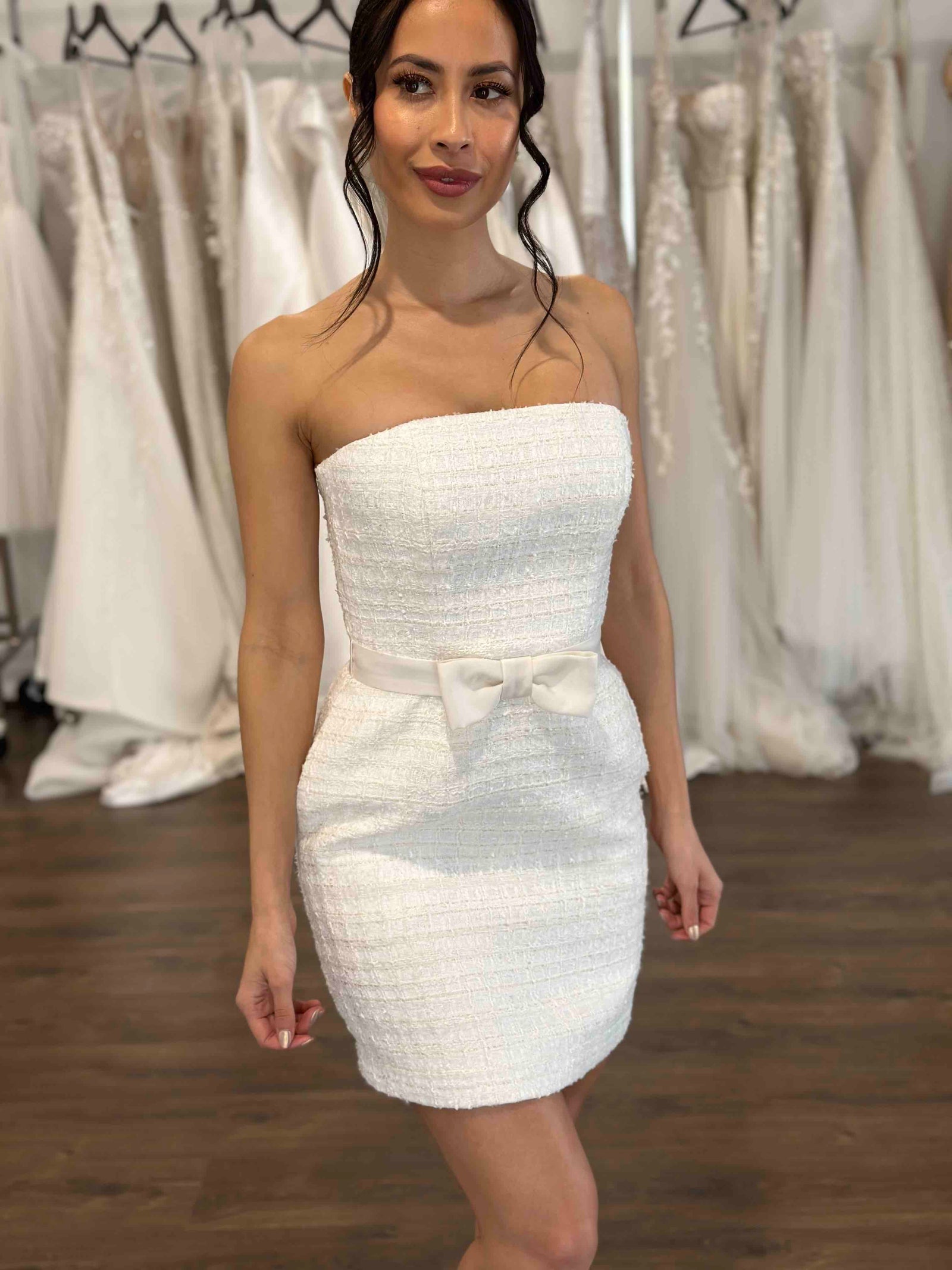 Emiliya Tube Mini Wedding Reception Dress by Brisbane Bridal Boutique