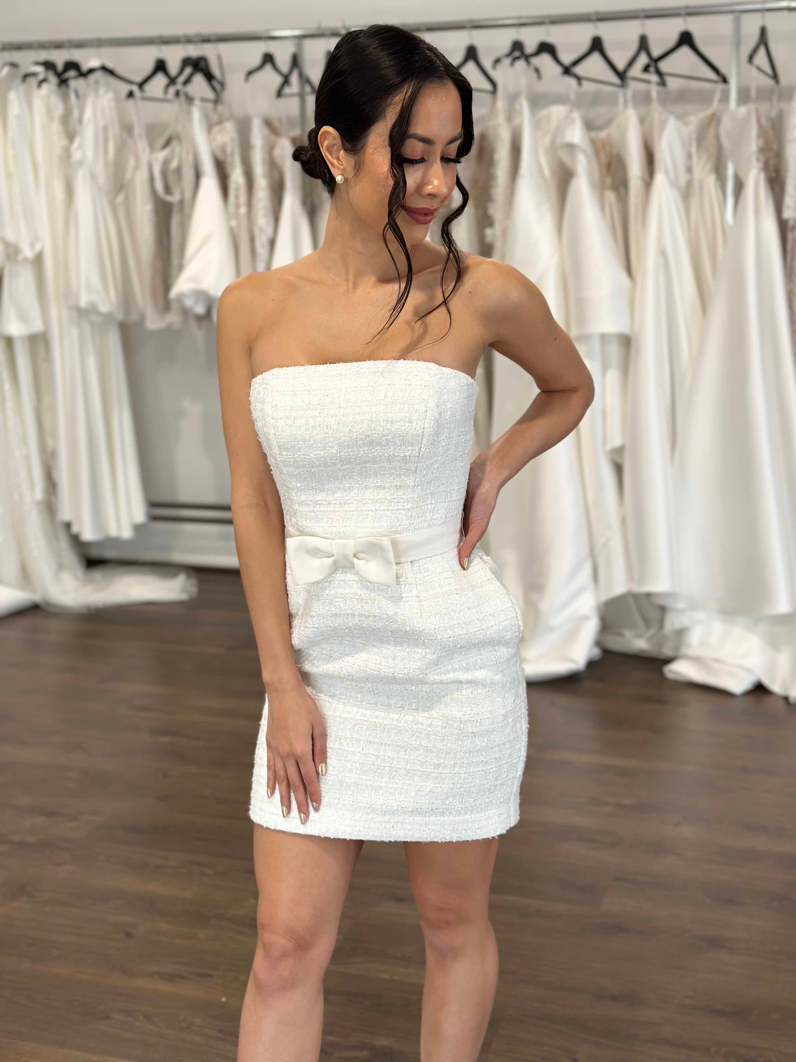 Emiliya Tube Mini Wedding Reception Dress by Brisbane Bridal Boutique